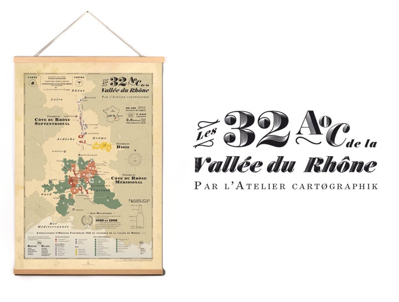 Map of Rhône Wines, Map of the Rhône Valley, Map of the 32 Aocs of the ...