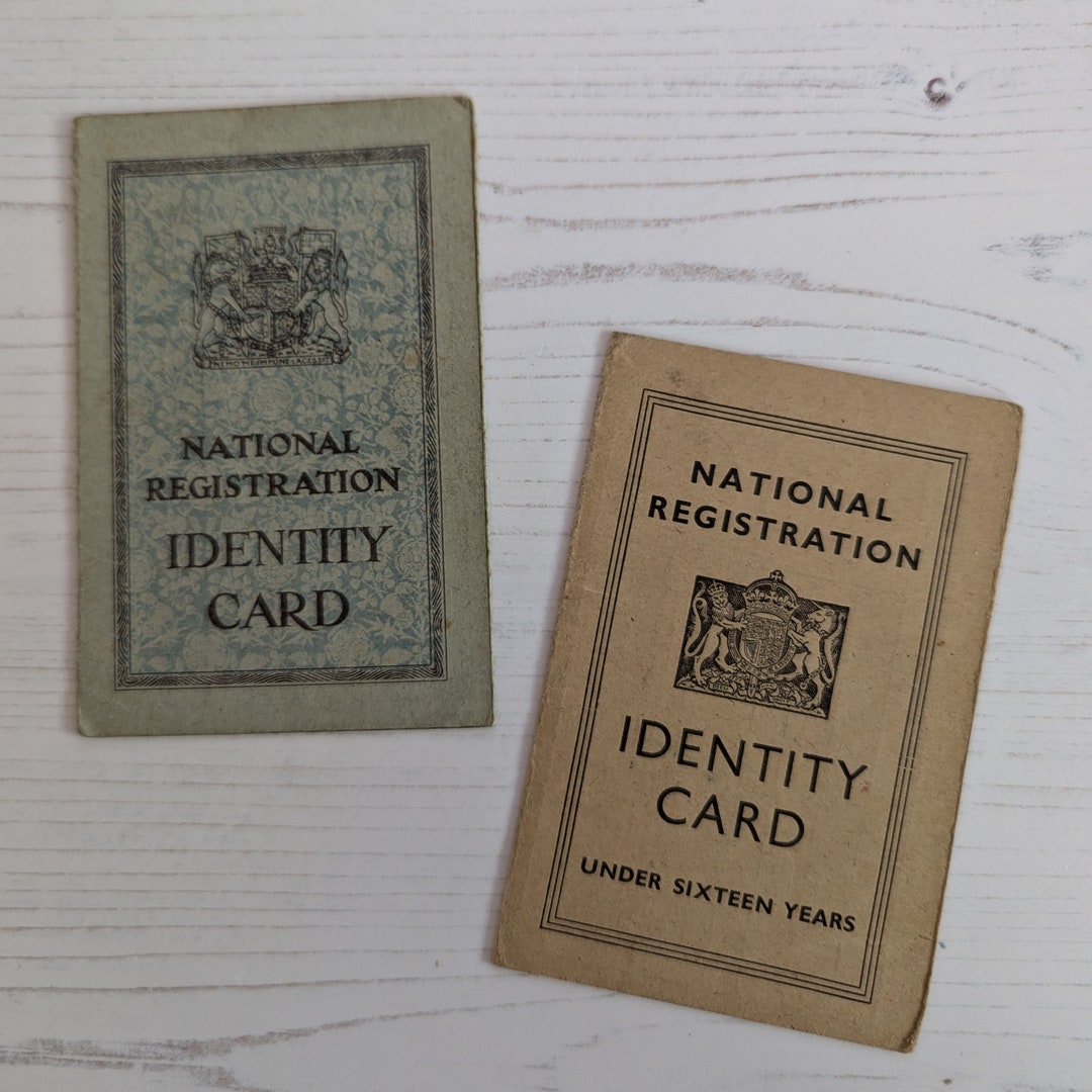 1940s National Registration Identity Cards One Adult and One Under 16 ...