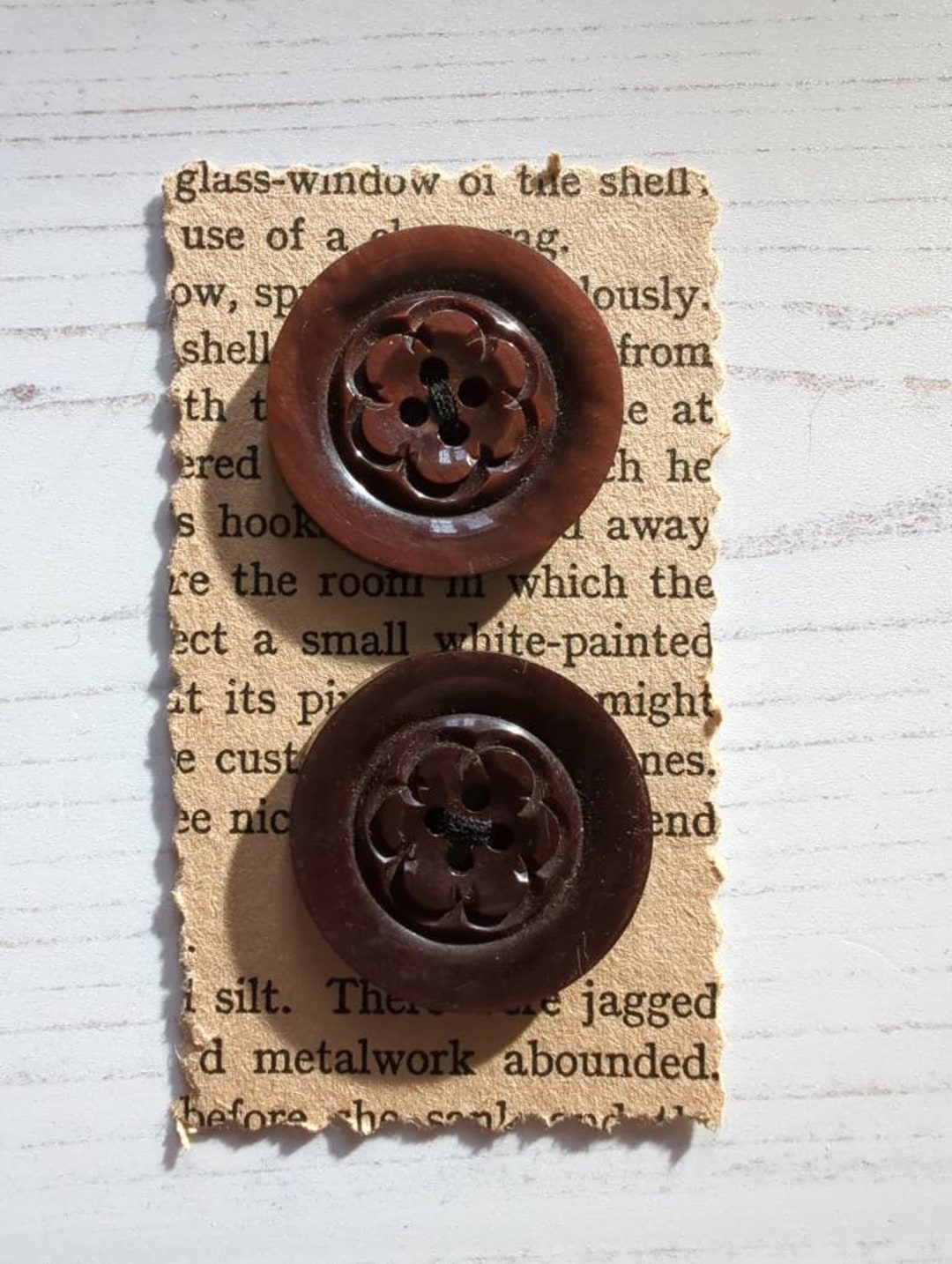 Lovely Pair of Art Deco Buttons From the 1930s Brown Plastic Bakelite ...