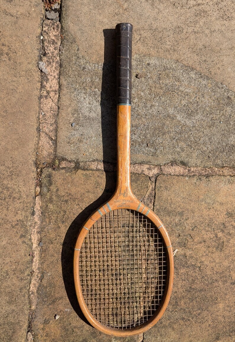 Vintage PM Wooden Tennis Racket Wall Decor Games Room - Etsy