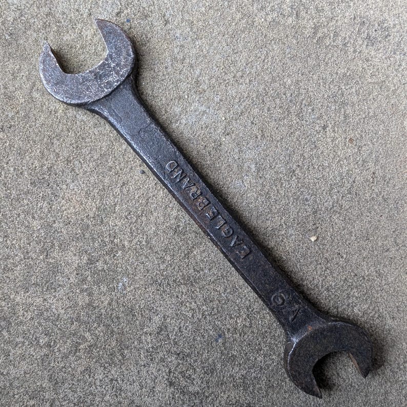 Vintage Eagle Brand Open Ended Spanner 6A: Mid-century Industrial Decor ...