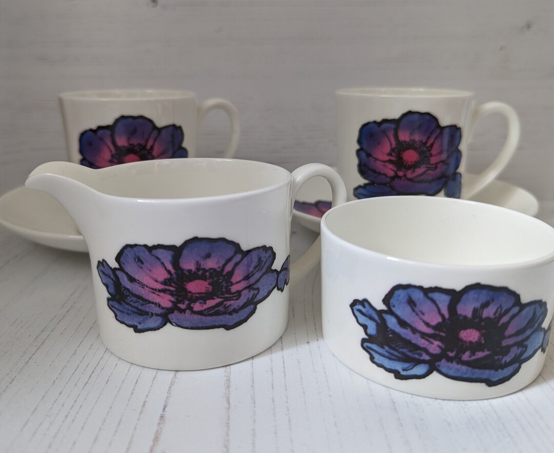 Susie Cooper Mid-century Wedgewood Susie Cooper Design Blue Anemone ...