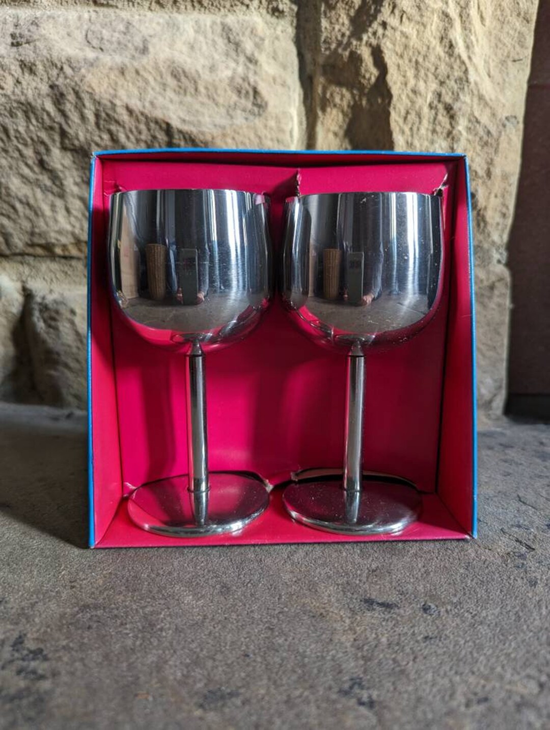 1970s Pair Stainless Steel Goblets Boxed Unused - Etsy