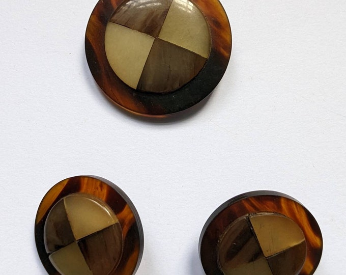 Three Art Deco Buttons From the 1930s Brown Bakelite Art Deco Check ...