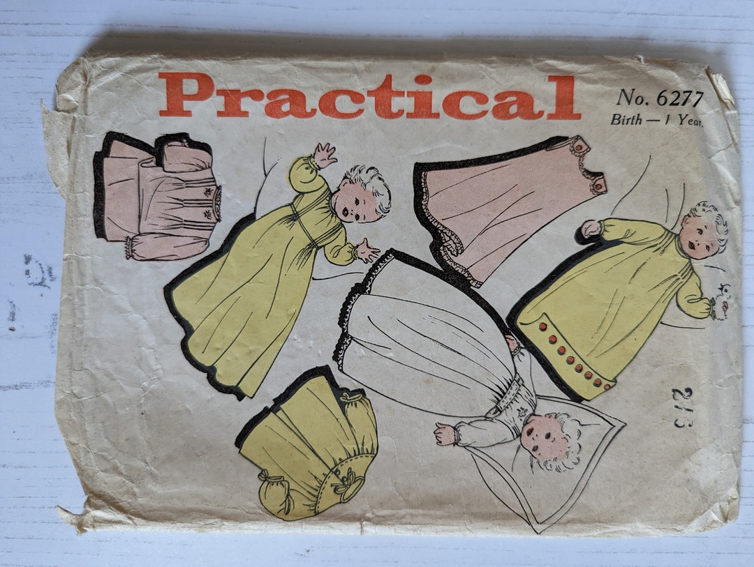 Practical Sewing Pattern No.6277 for Babies Long Dress Layette ...