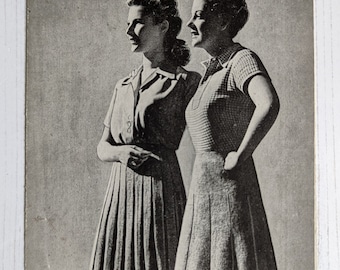 Bestway Knitting Pattern 1463 1940s for Two Colour Knitted - Etsy