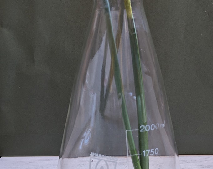 Vintage Jena Glas Rasotherm 2000ml GDR Conical Flask Chemical Chemistry ...