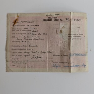 Soldier Military Identity Card Letter Registration Card 1946 Wartime ...