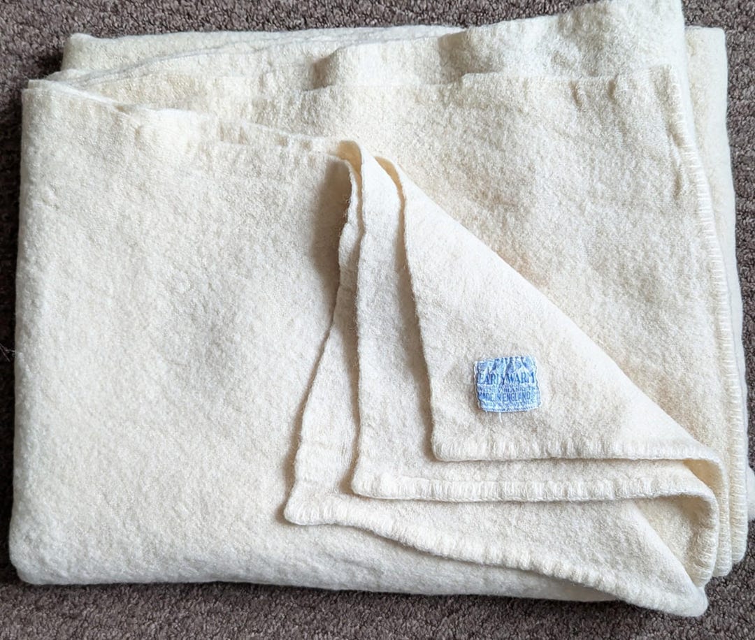 Vintage Early Warm All Wool Witney Blanket Made in England Cream ...