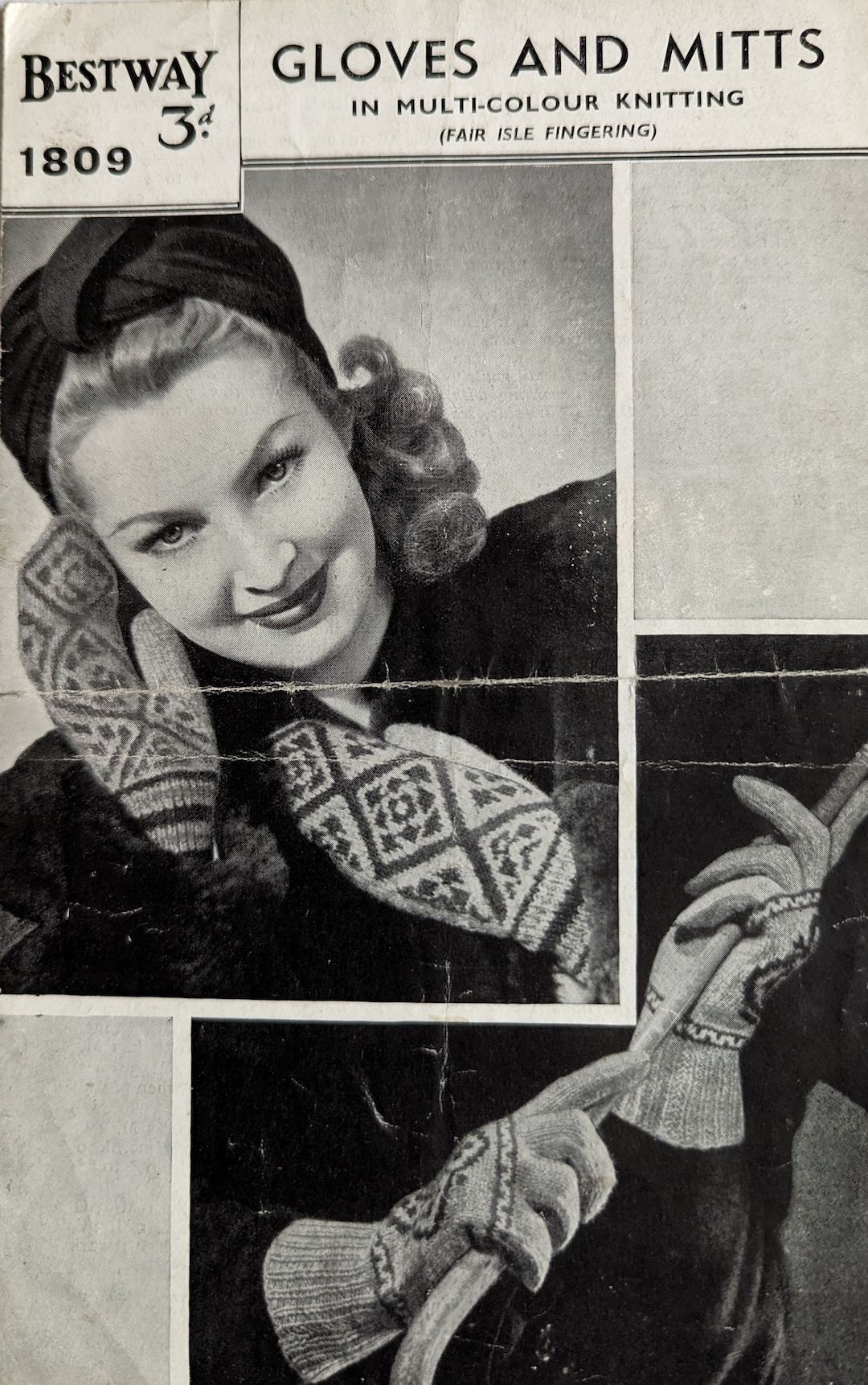 Bestway Knitting Pattern 1809 1940s for Fair Isle Gloves and Mitts - Etsy