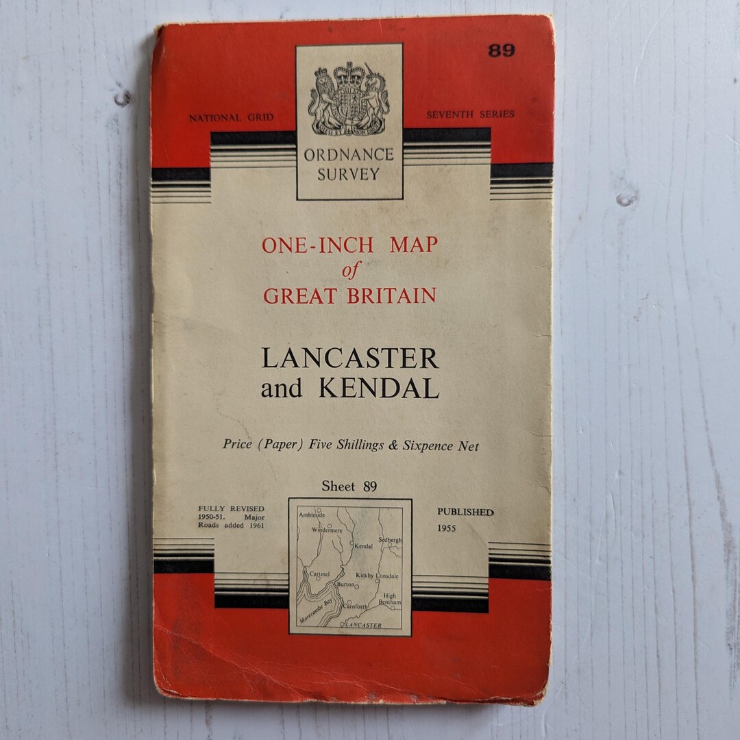 Lancaster and Kendal Vintage Map 1955 Ordnance Survey One-inch Map of ...