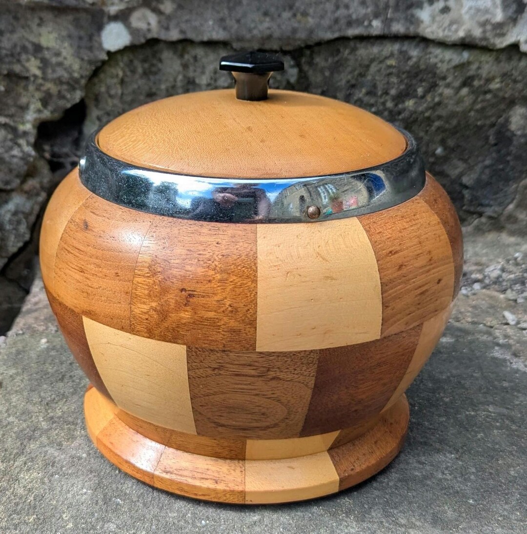 1960s Vintage Lancraft Wood Ware Ice Bucket Mid-century Modern - Etsy