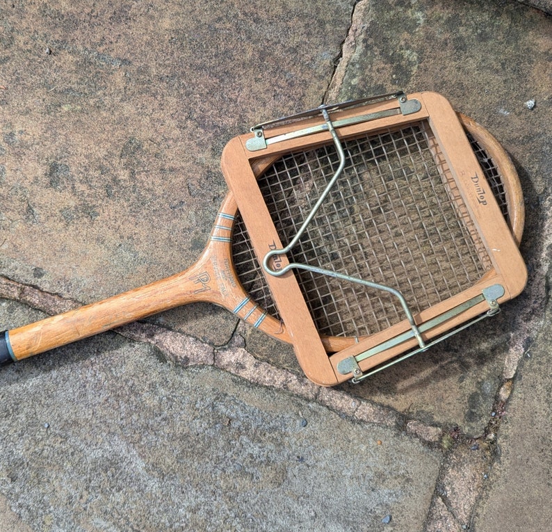 Vintage PM Wooden Tennis Racket Wall Decor Games Room - Etsy