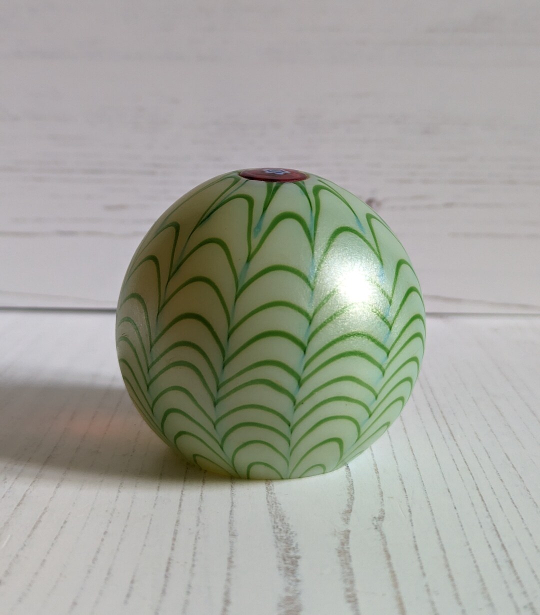 Glass Paperweight Green Glass Paperweight With Millefiori M - Etsy