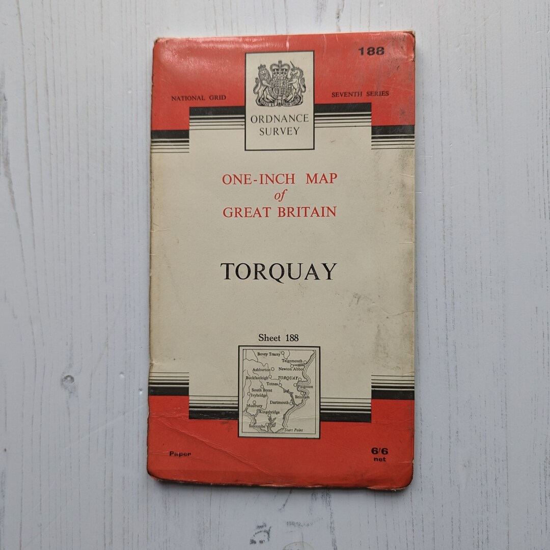 Torquay Vintage Map 1968 Ordnance Survey One-inch Map of Great Britain ...