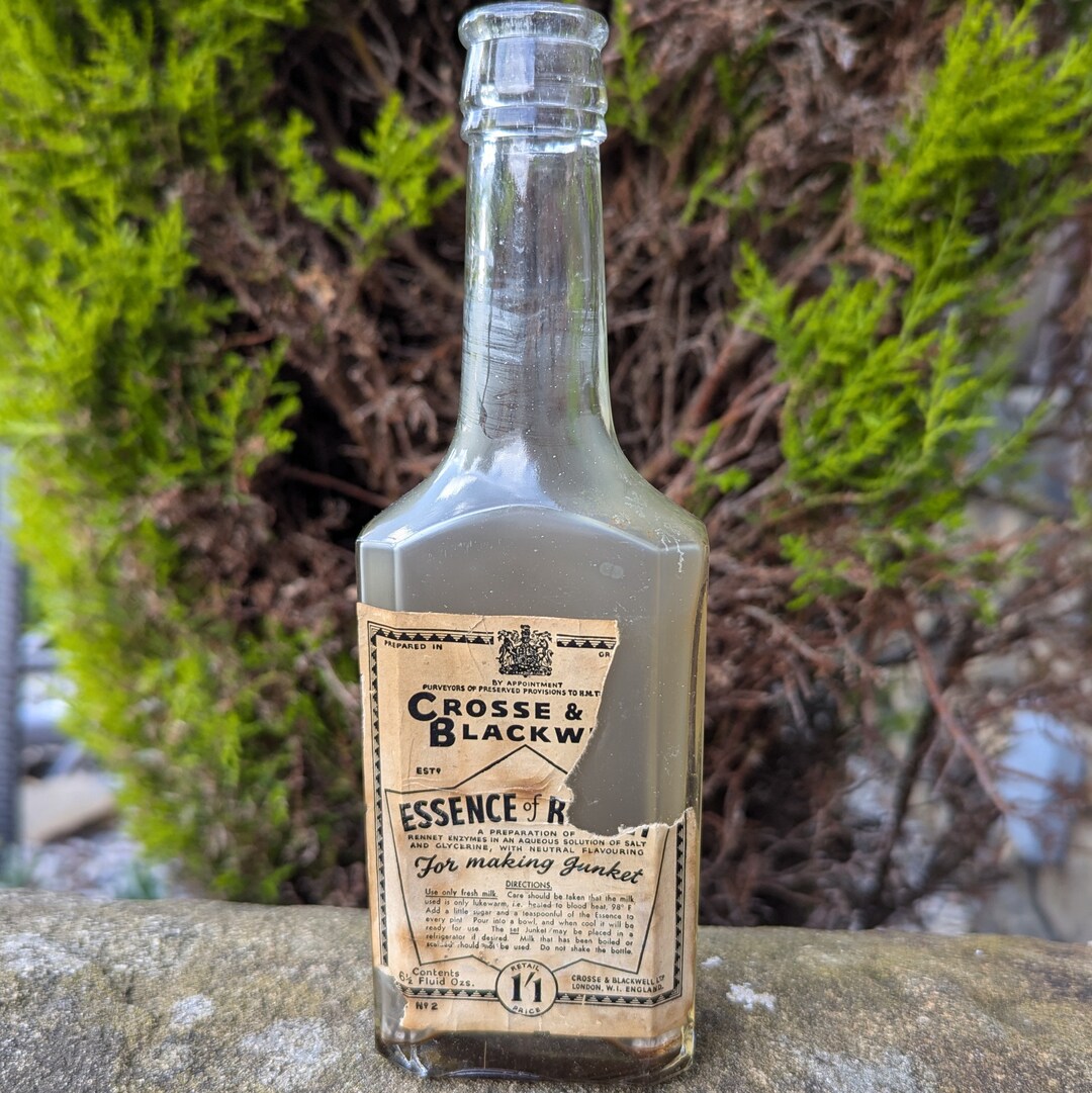 Vintage Crosse & Blackwell Bottle: 1920s Essence of Rennet, Original ...