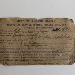 Soldier Military Identity Card Letter Registration Card 1946 Wartime ...