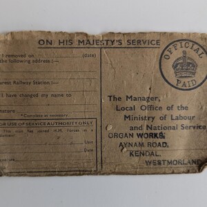 Soldier Military Identity Card Letter Registration Card 1946 Wartime ...