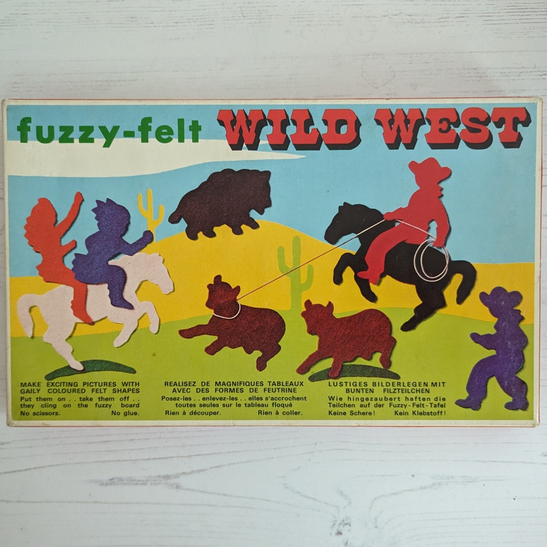 Vintage 1970s Fuzzy Felt Wild West Board Game - Etsy