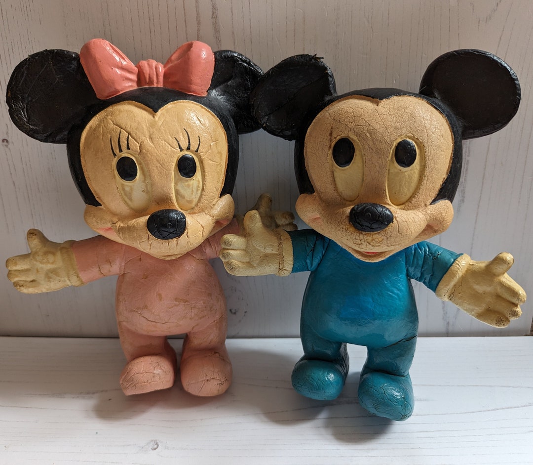 Vintage 1981 Baby Mickey Mouse and Minnie Mouse Foam Dolls Disney ...