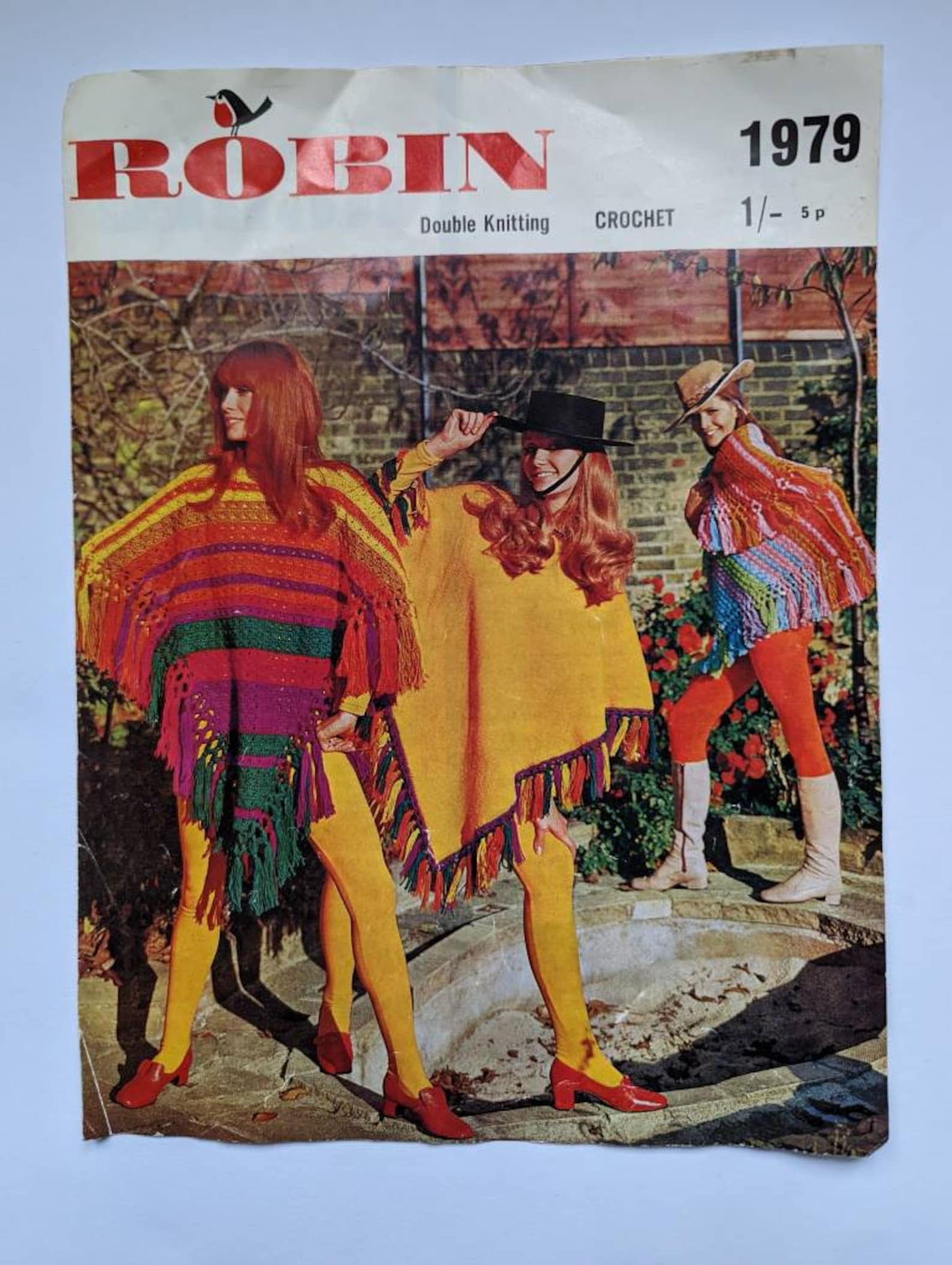 Original Robin Pattern for Crochet and Knitted Ponchos and Shawl Double ...