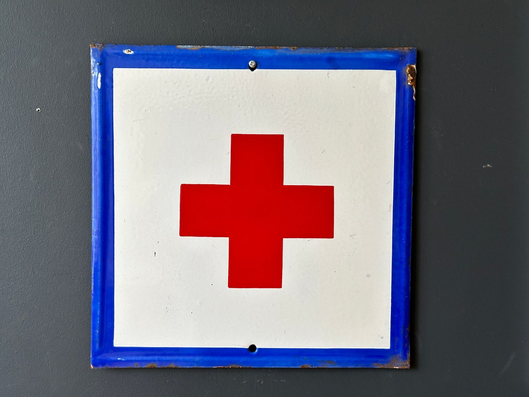 RED CROSS HOSPITAL Vintage Europe Industrial Enamel Sign Decoration - Etsy