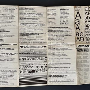 LETRASET Graphic Designers Fonts Vintage Poster Form 1970's FREE ...