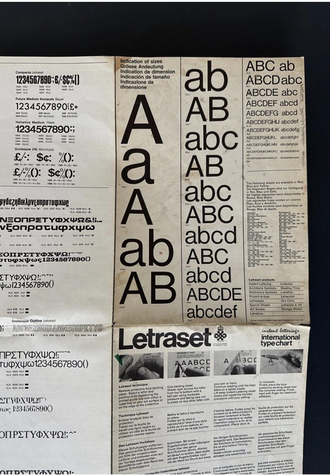 LETRASET Graphic Designers Fonts Vintage Poster Form 1970's FREE ...