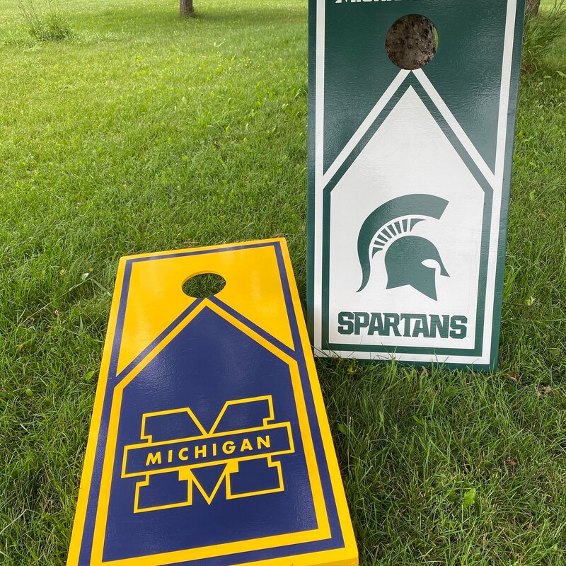 Michigan State Cornhole - Etsy