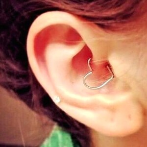 Heart Shaped Daith Earring / Rook Earring / Helix Earring / - Etsy