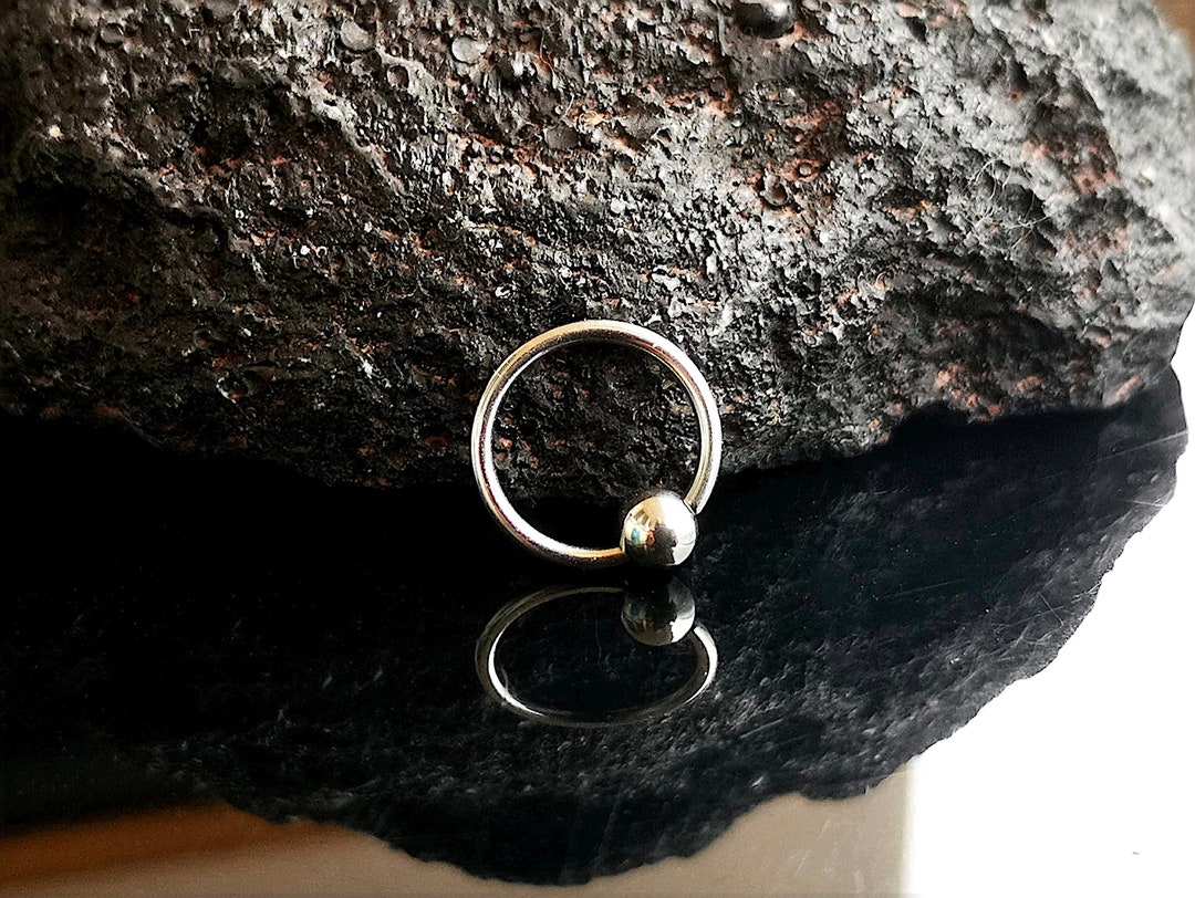 Classic Captive Bead Septum Ring / Simple Nose Hoop Ring / Daith ...