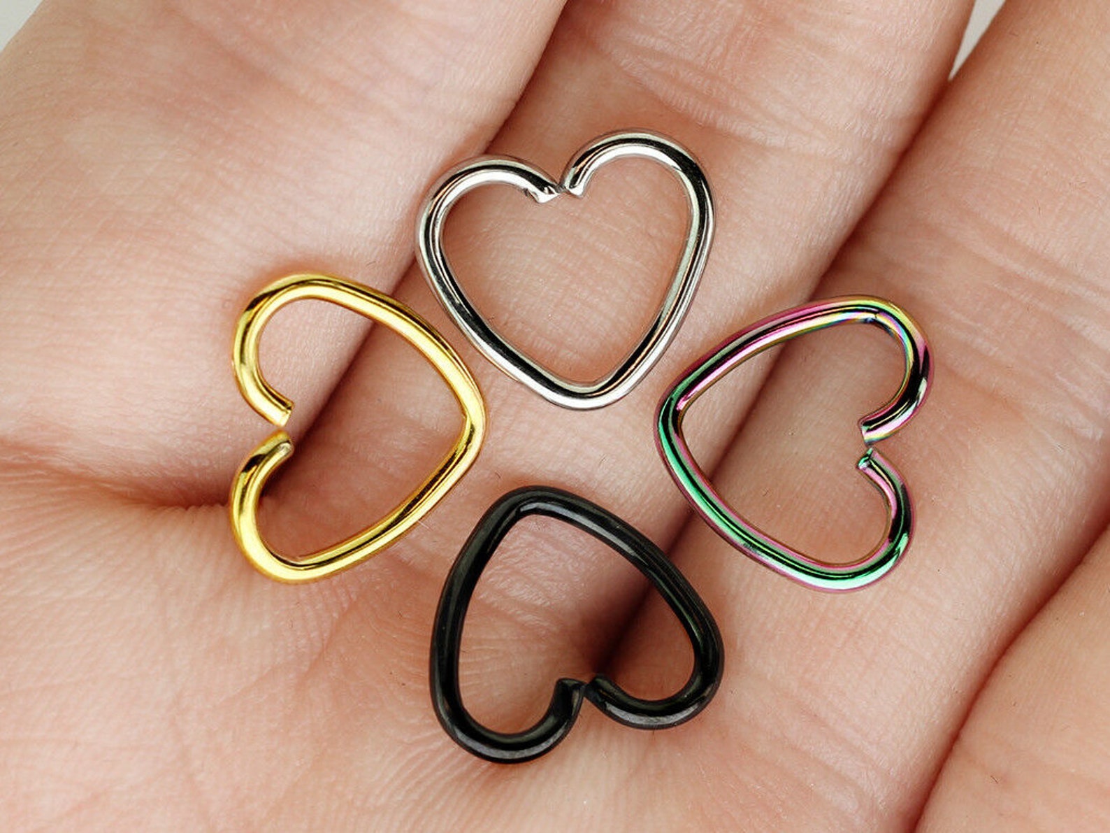 Heart Shaped Daith Earring / Rook Earring / Helix Earring / | Etsy