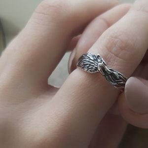 Silver Wolf Band Ring, LARP Animal Jewelry, Predator Ring, Valentine ...