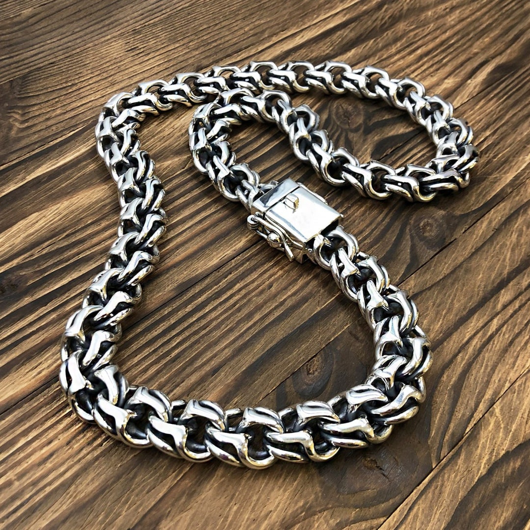 Thick Silver Chain, Sterling Silver Jewelry, Cossack Bismarck Chain - Etsy