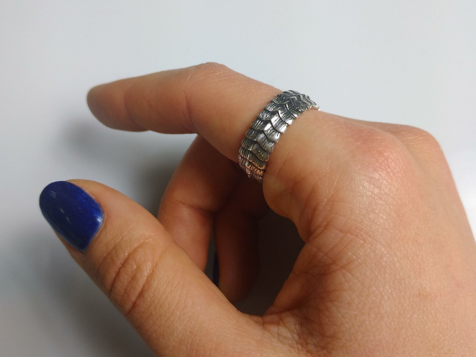 Sterling Silver Dragon Scales Ring Handmade Fantasy LARP - Etsy