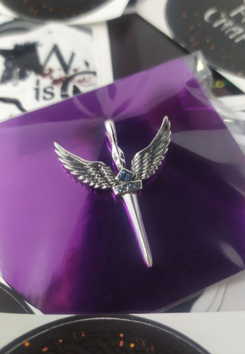 Wings and Sword Pendant Jewelry Necklace LARP and Cosplay - Etsy
