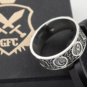 Daedric Runes Ring, LARP Jewelry, Fantasy Daedra Ring, Oblivion Runes ...