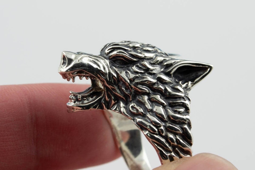 Statement Wolf's Head Ring Animal Design Jewelry - Etsy
