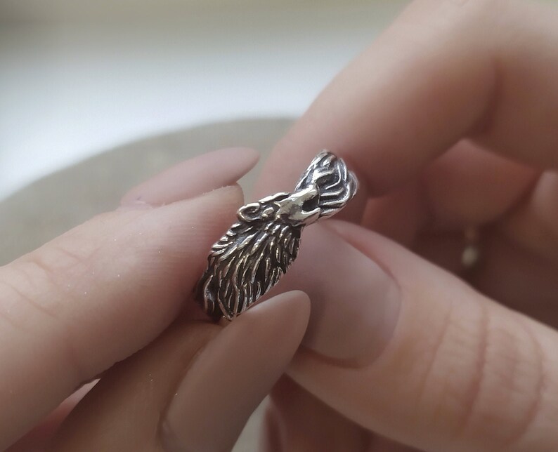 Silver Wolf Band Ring LARP Animal Jewelry Predator Ring - Etsy