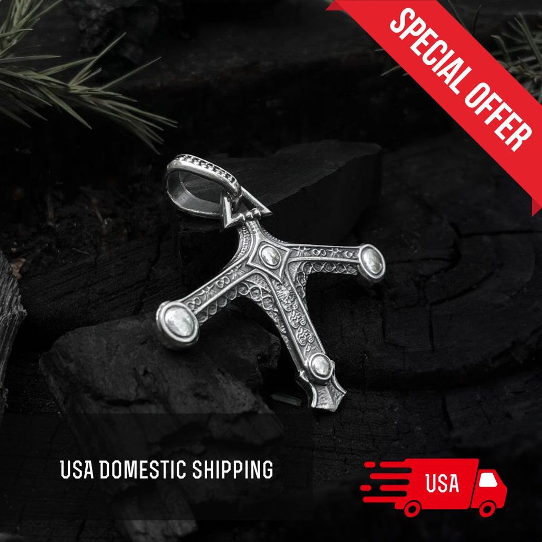 Sterling Silver Sword Hunter Badge Pendant Fantasy LARP Cosplay Jewelry ...