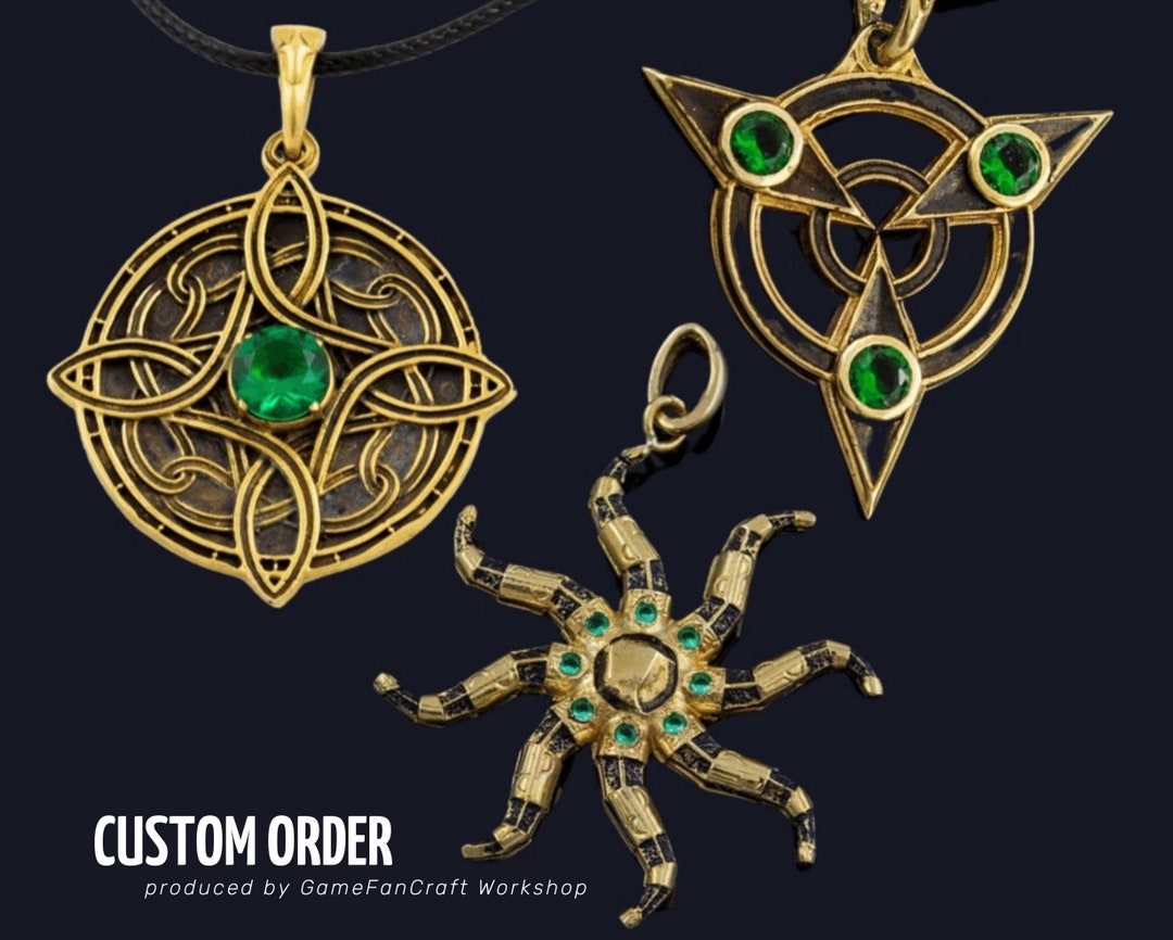 Brass Female Pendants Set, Azura Star Pendant, Amulet of Mara, Amulet ...