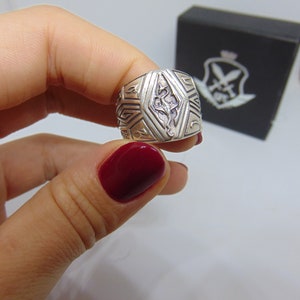 Sterling Silver Imperium Dragon Ring With Runes Daedric LARP | Etsy