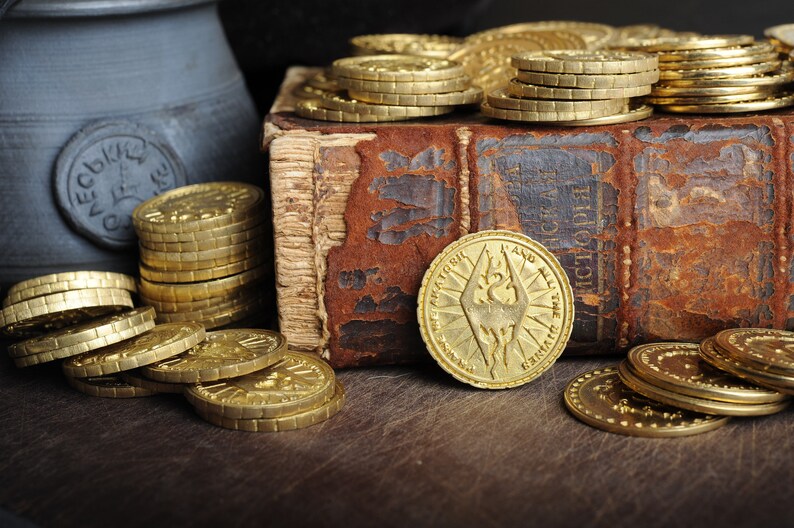 Septim Coin Pack Tamriel LARP Fantasy RPG Brass | Etsy