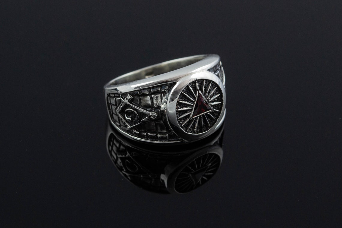 Masonic Man Ring Secret Society Gift for Him Yellow Gold - Etsy