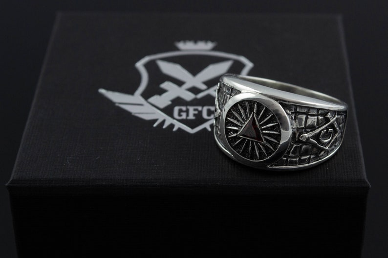 Masonic Man Ring Secret Society Gift for Him Yellow Gold - Etsy