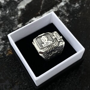Pip-boy Ring, Gamer Jewelry, Statement Ring, Sterling Silver - Etsy
