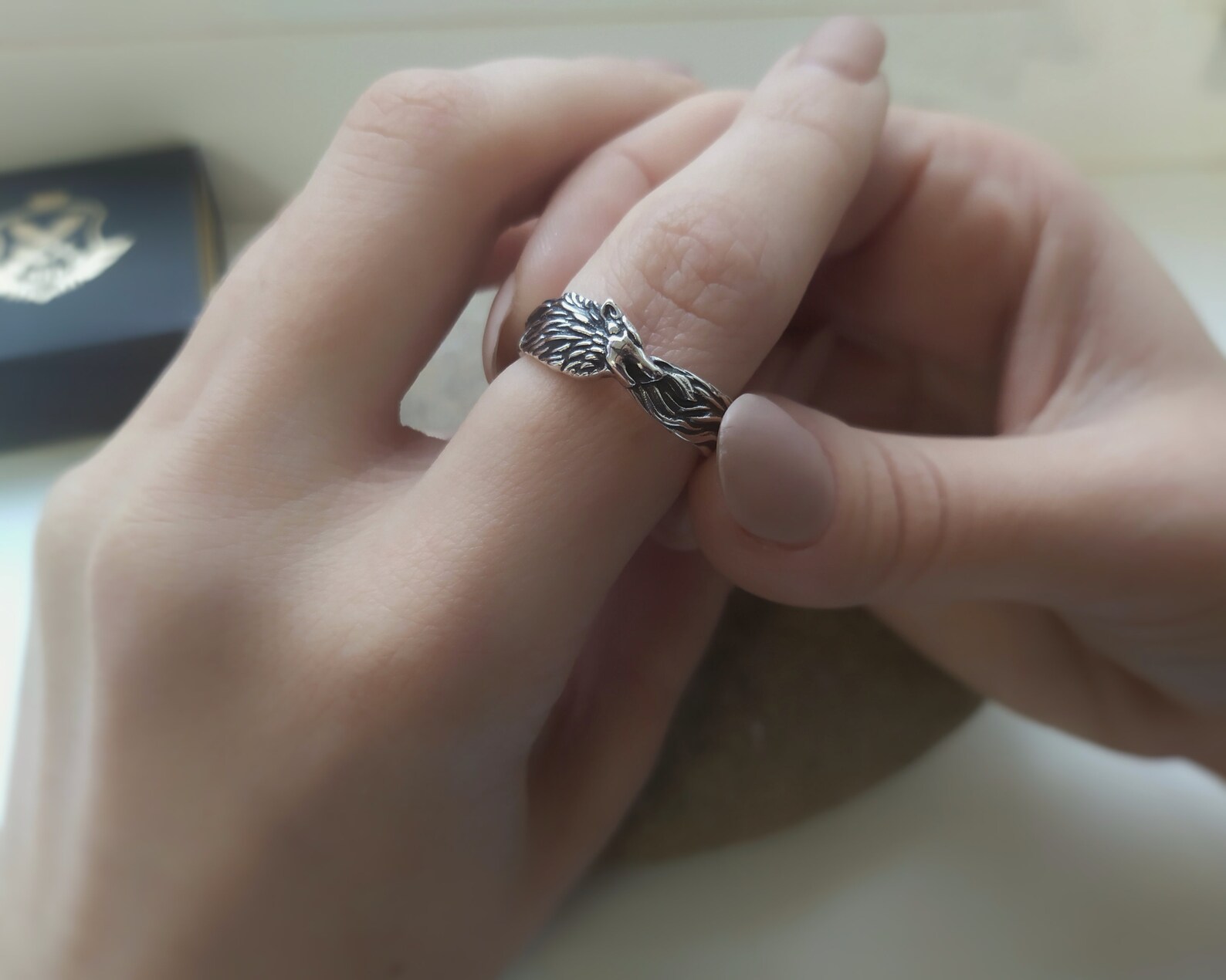 Silver Wolf Band Ring LARP Animal Jewelry Predator Ring | Etsy