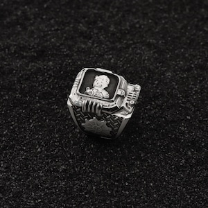 Pip-boy Ring, Gamer Jewelry, Statement Ring, Sterling Silver - Etsy
