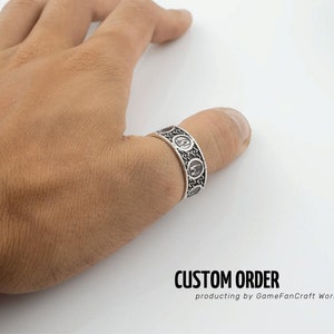 Daedric Runes Ring, LARP Jewelry, Fantasy Daedra Ring, Oblivion Runes ...