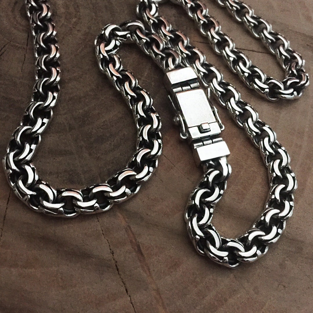 Thick Silver Chain, Sterling Silver Jewelry, Bismarck Chain - Etsy